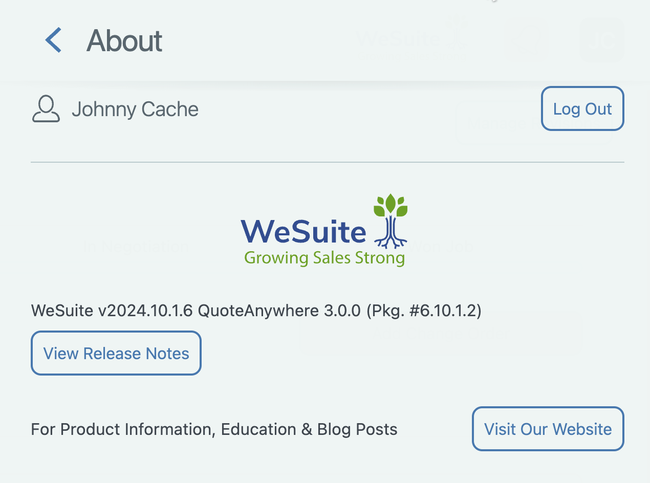 About Tab – WeSuite