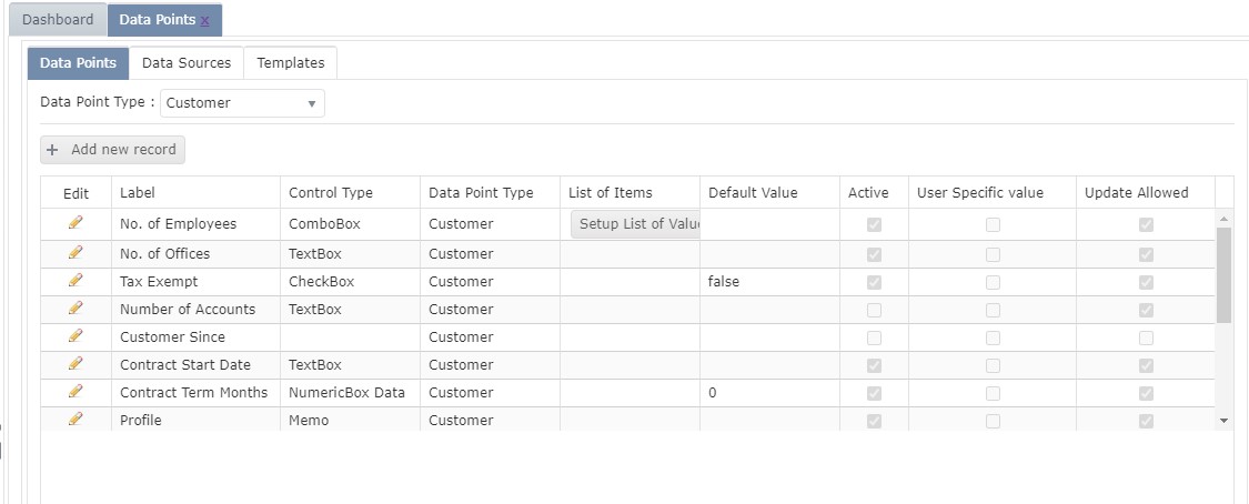Configuring Data Points – WeSuite