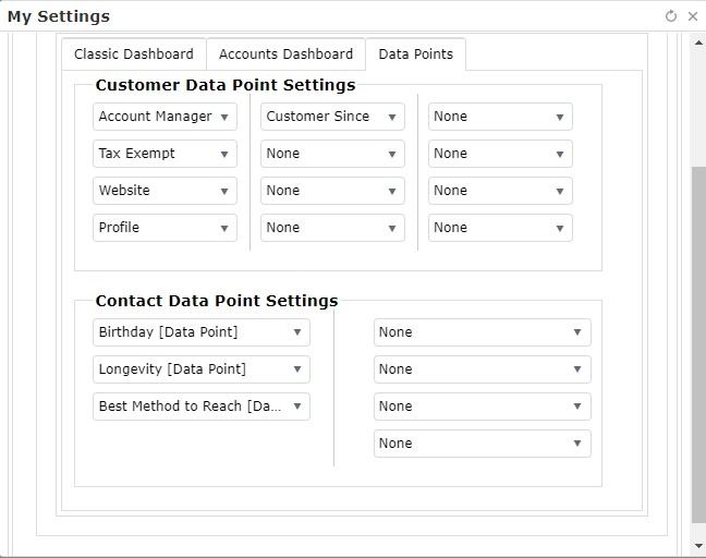Configuring Data Points – WeSuite