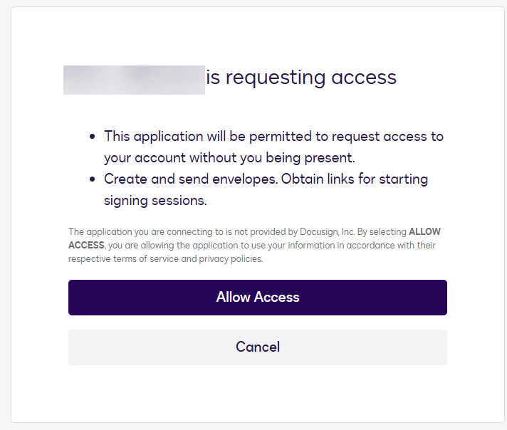 Authentication of DocuSign User when using Associated eSign User – WeSuite